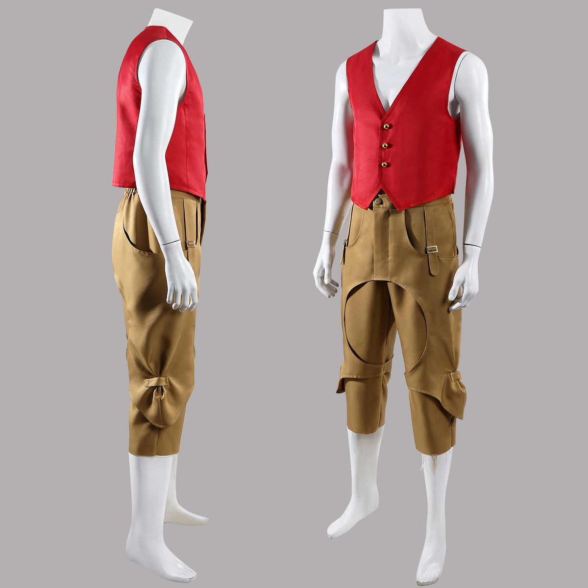 One Piece TV Season 2 Luffy Red Vest Pants Outfit Cosplay Costumes – awcos