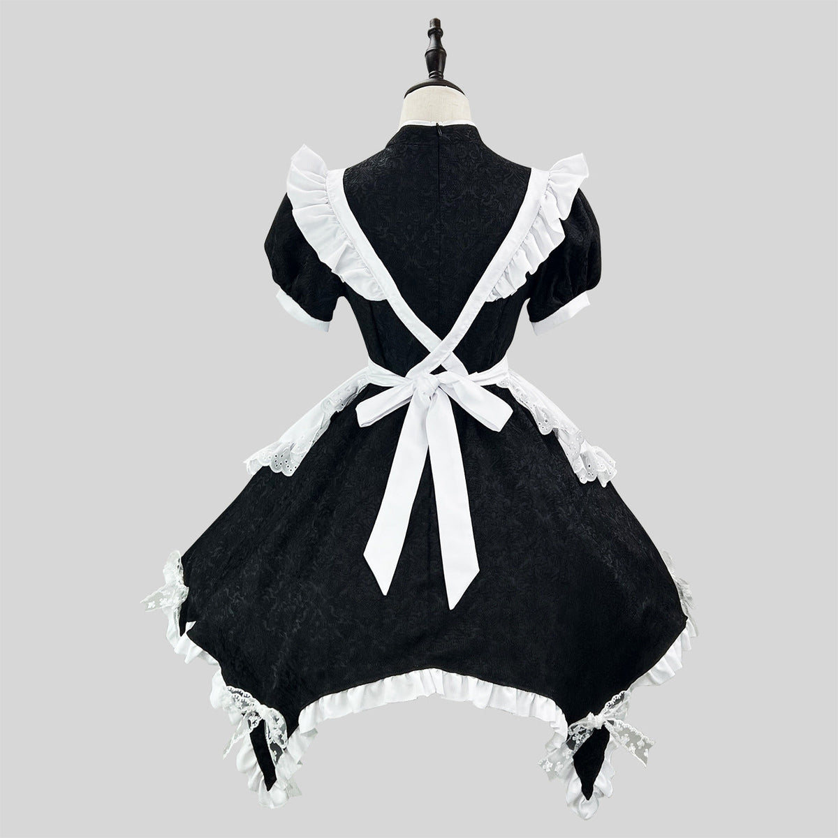 Black Low Contrast Damask Maid Outfit Cheongsam Cosplay Costume – awcos